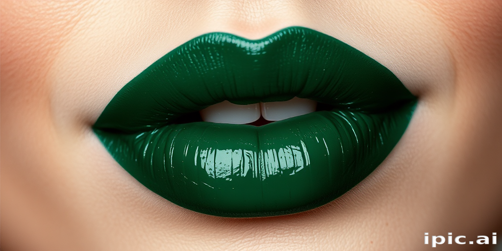 Vibrant Green Lipstick Creating a Bold and Unique Makeup Statement