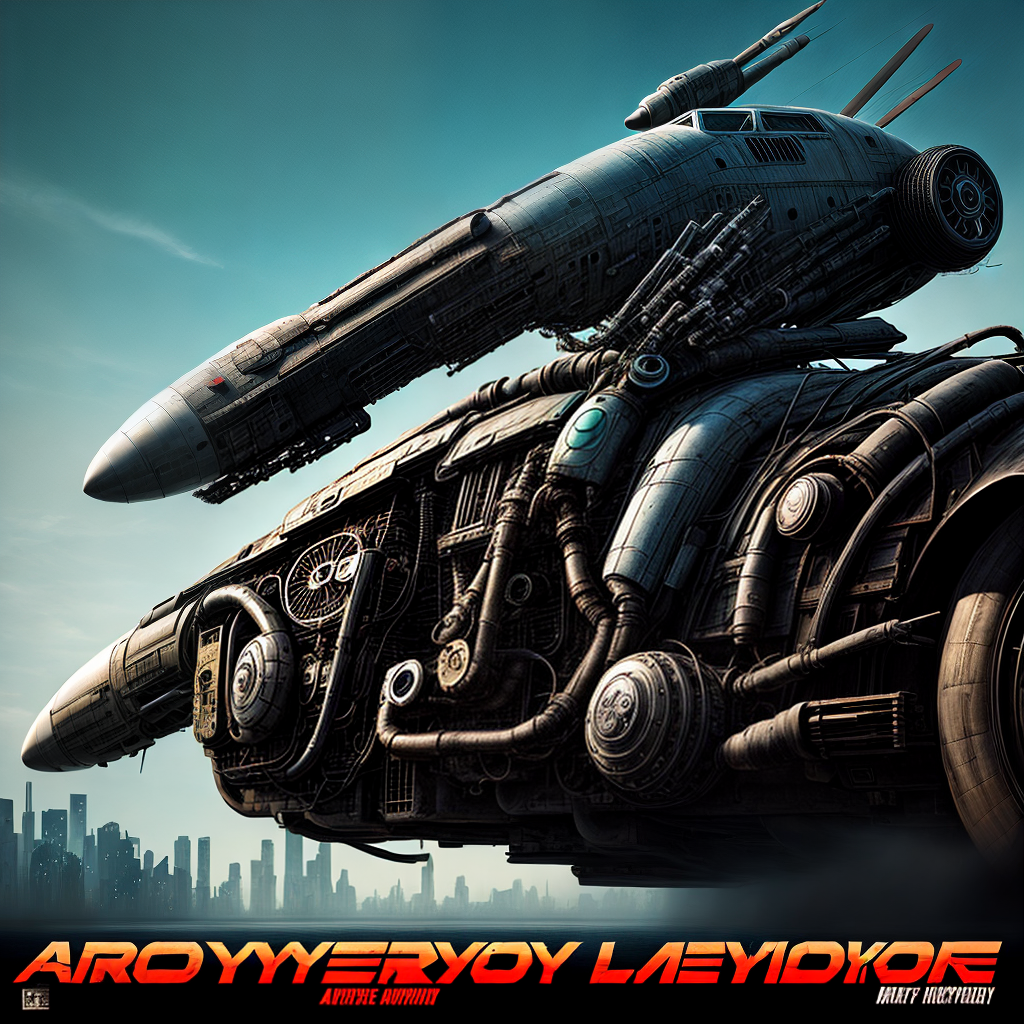 Aerodyne Vehicle cyberpunk art movie poster
