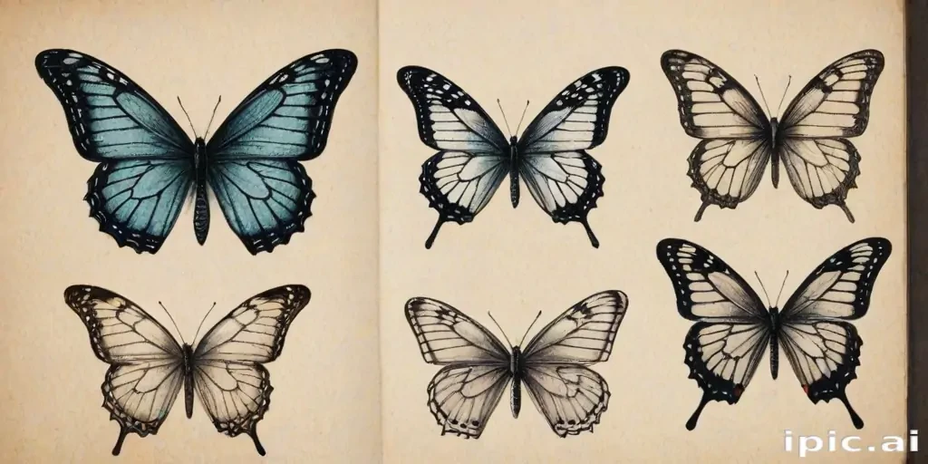 Collection of Beautifully Illustrated Butterflies in Vivid Colors and ...