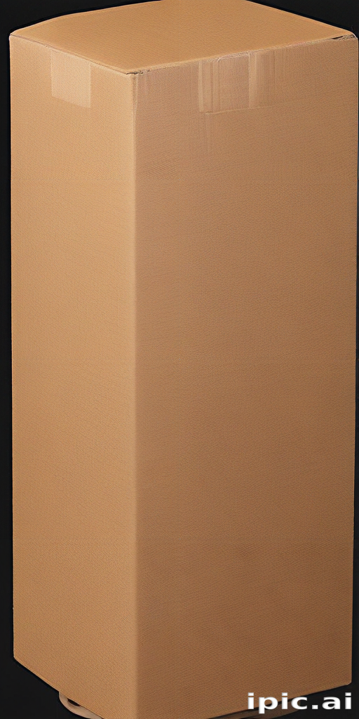 Plain Brown Box Standing Upright Against a Dark Background