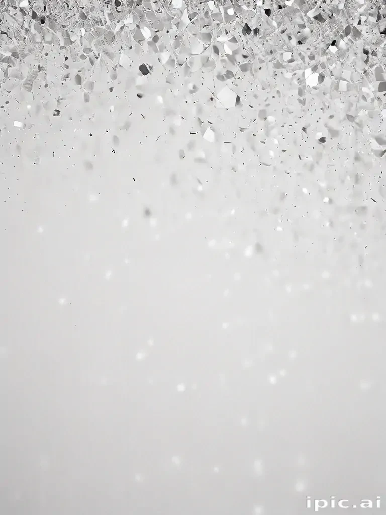 A Delicate Cascade of Sparkling Silver Shards Against a Soft White ...