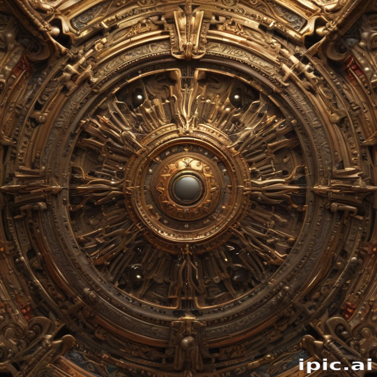 Intricate Golden Ceiling Design Featuring Elaborate Patterns and Textures