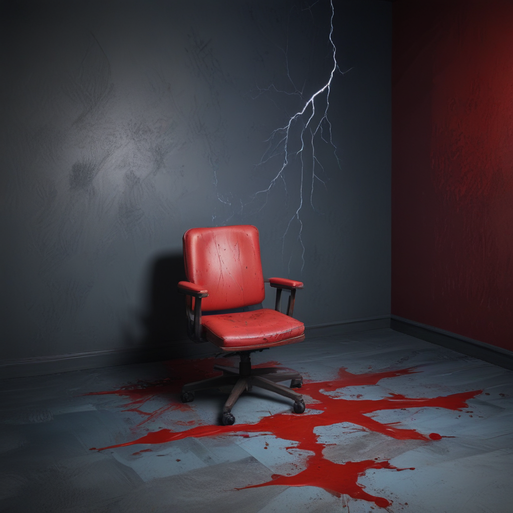 ELECTRIC CHAIR ROOM WITH LIGHTNING STRIKING AND BLOOD SPILLED ON THE ...