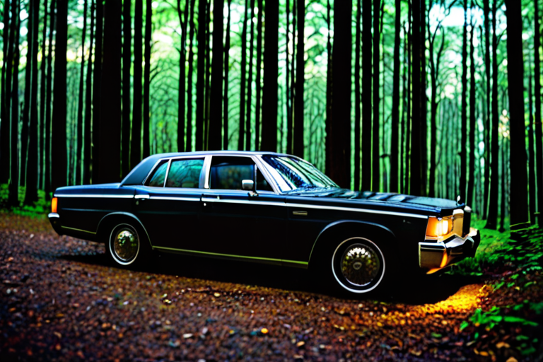 elder cars in the forest in the night