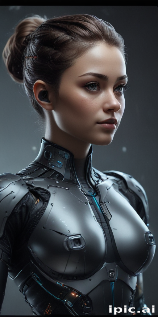Futuristic Female Character in Advanced Armor with High-Tech Features ...