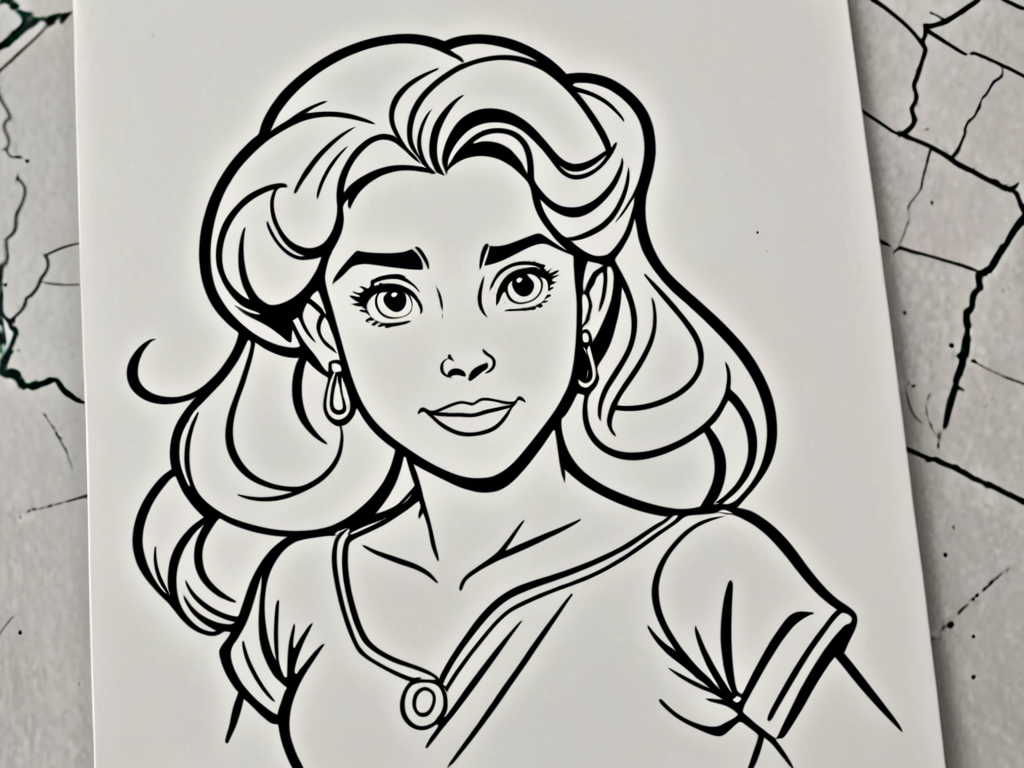 Jane Porter from cartoon Tarzan line art