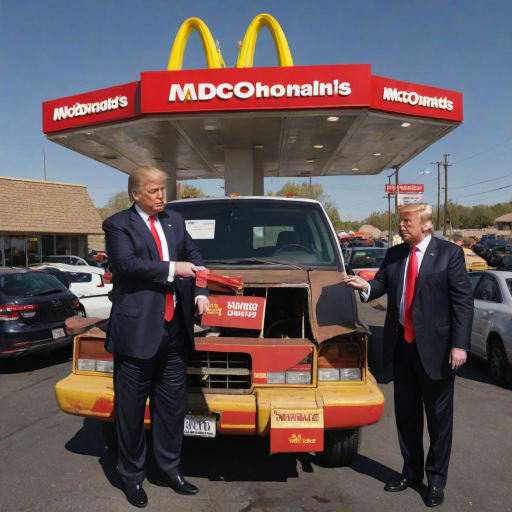 Former President Donald Trump Stops at McDonald's Drive-Thru for a Quick Bite