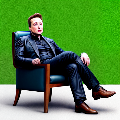 elon musk in a chair in the marth