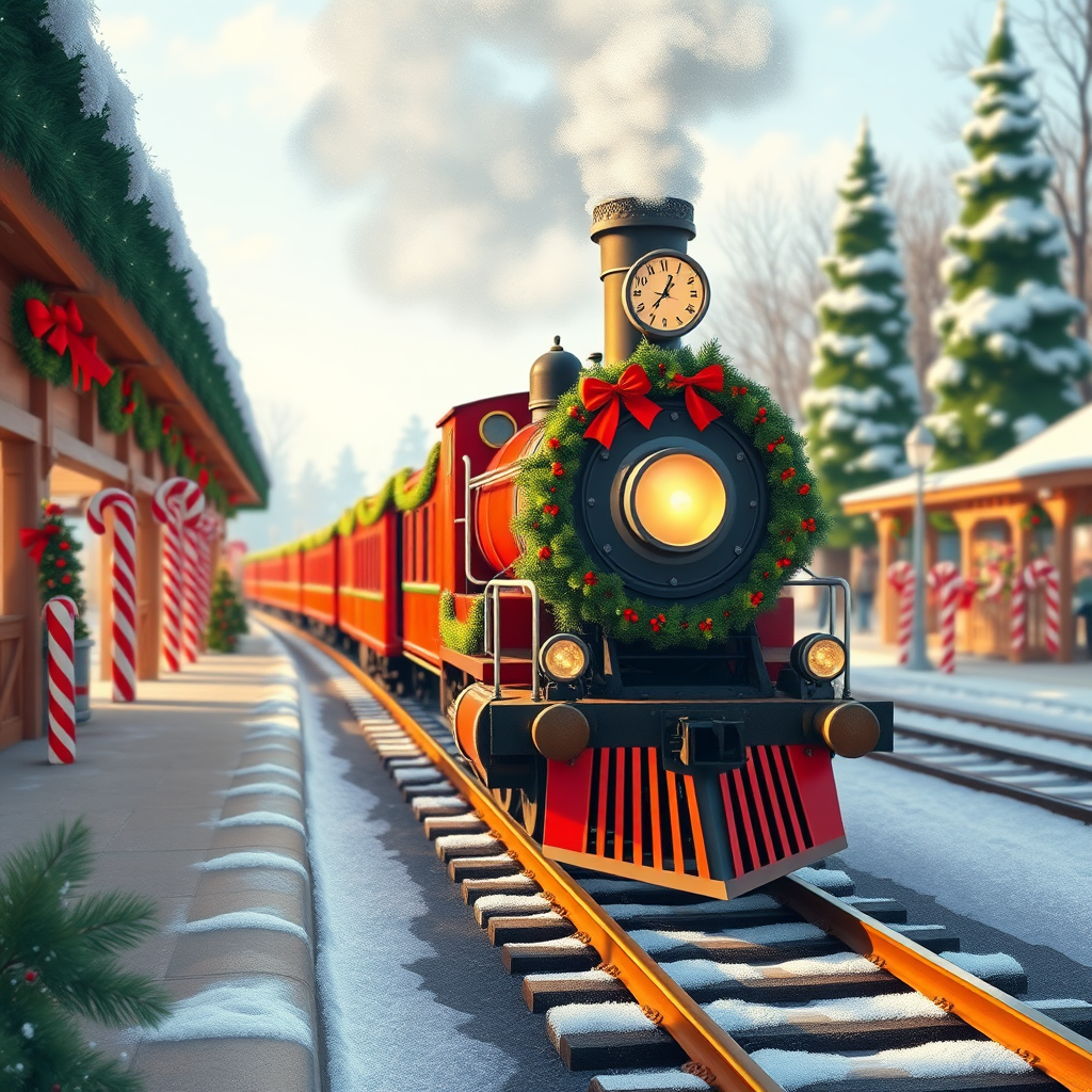 Festive Holiday Train Journey Through a Winter Wonderland of Cheer