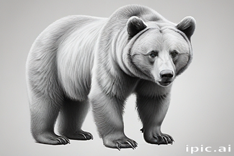 A Majestic White Bear Standing Proudly Against a Neutral Background.