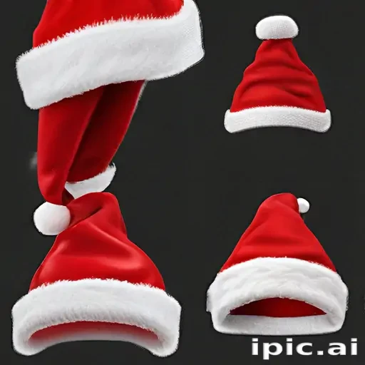 Festive Collection of Bright Red Santa Hats with White Trim Design