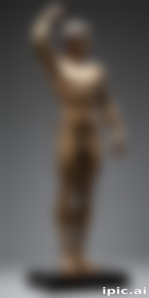 Elegant Bronze Sculpture of a Human Figure in an Uplifted Pose