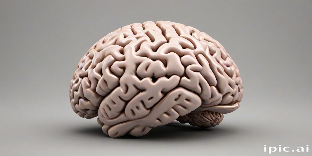 Realistic 3D Model of a Human Brain Displaying Intricate Neural Structures