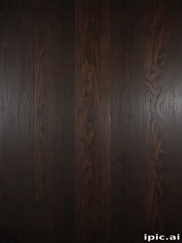 Elegant Dark Wood Paneling with Rich Grain Patterns and Texture.