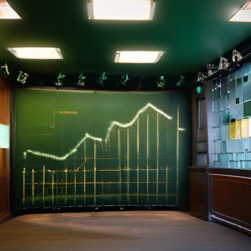 professional green increasing chart graph