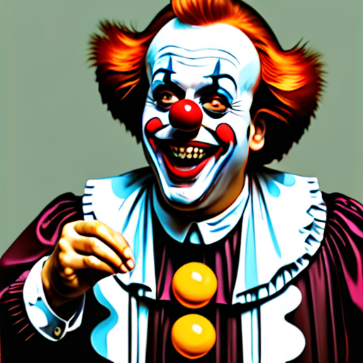 clown throwing brown clumps
