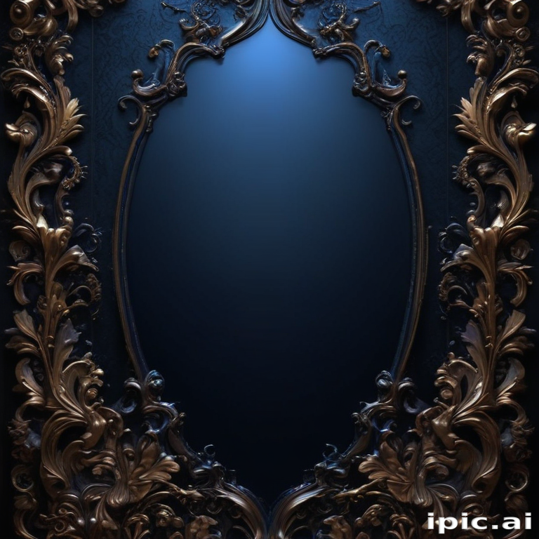 Elegant Ornate Mirror Frame with Intricate Floral Designs and Dark ...