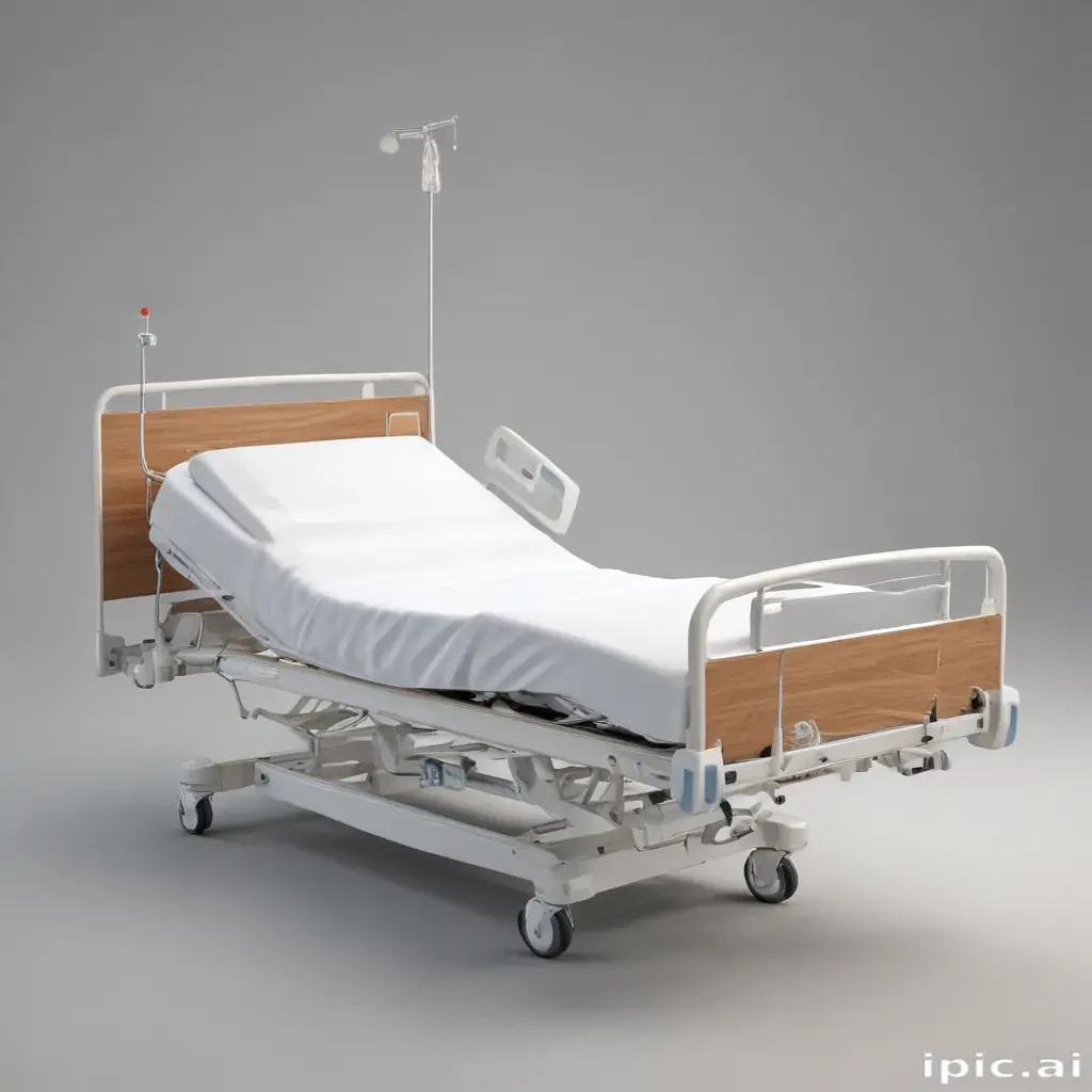 Modern Hospital Bed Ready for Patient Care in Medical Facility Environment