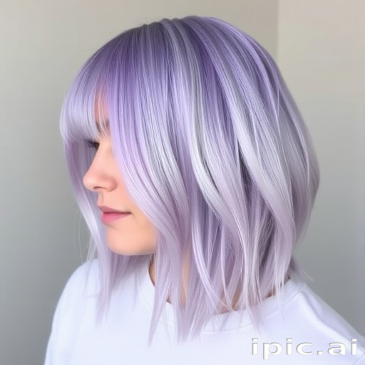 Trendy Lavender Bob Hairstyle with Soft Waves and Bangs for Modern Looks