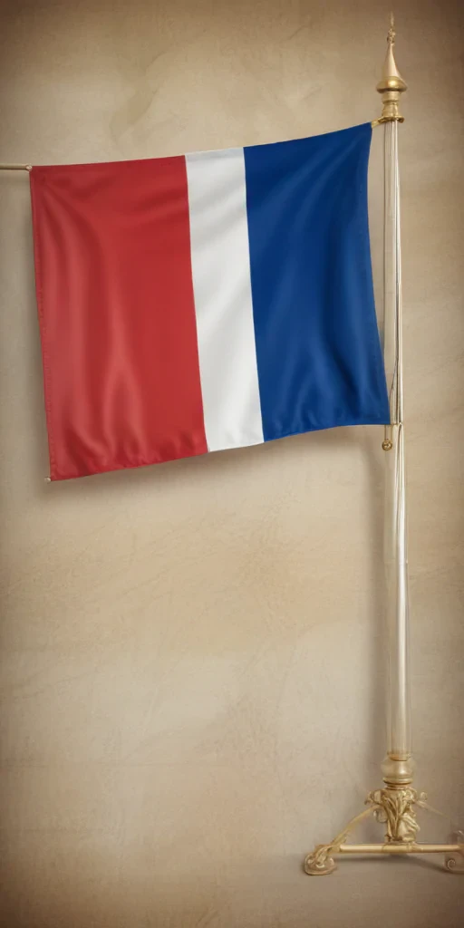 French National Flag Displayed Elegantly Against a Textured Background