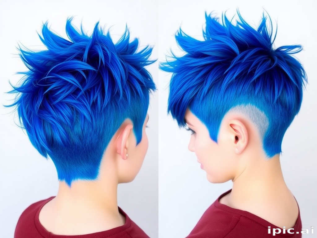 Vibrant Blue Spiky Hairstyle Showcasing Bold Fashion and Modern Trends