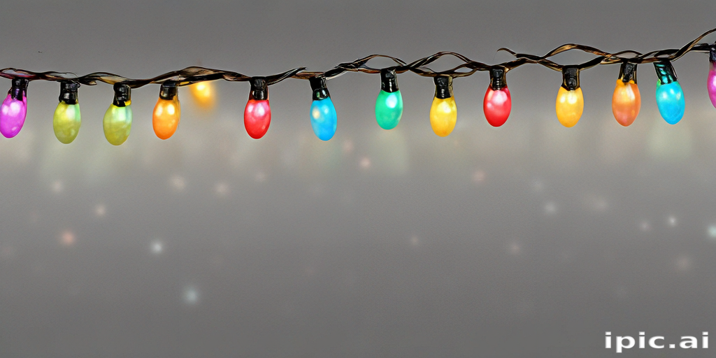 Colorful String Lights Brightening Up a Cozy Indoor Space for the Holidays