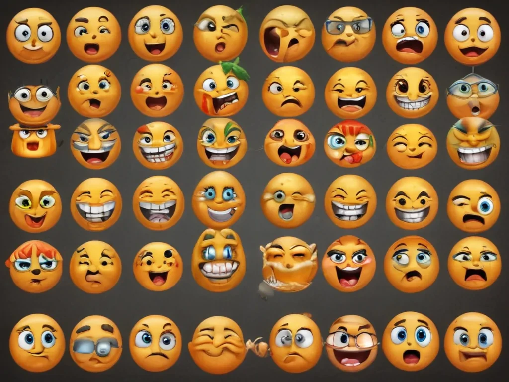 Collection of Diverse and Expressive Emojis Showcasing a Range of Emotions