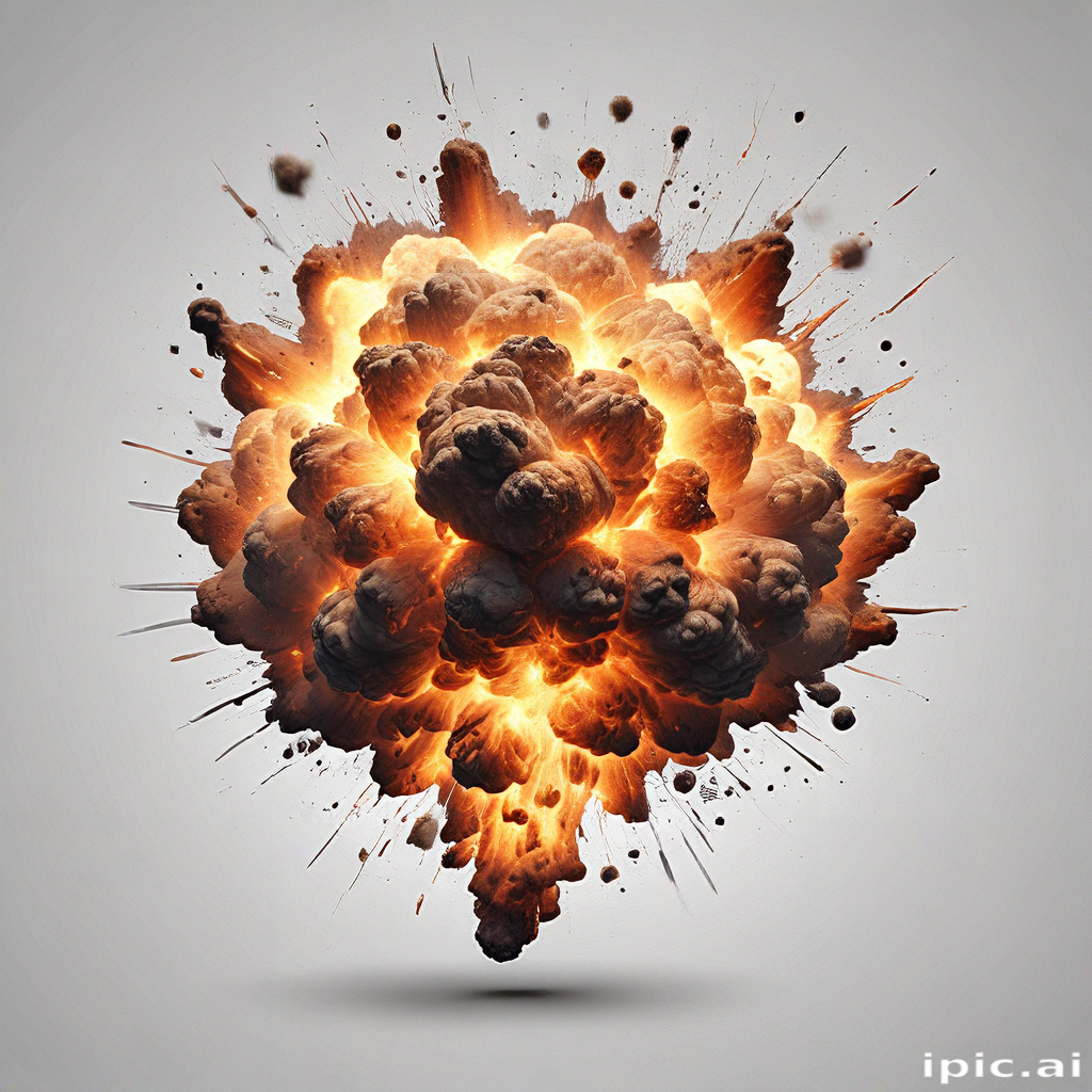 An Explosive Eruption of Flames and Smoke Creating Dramatic Visual Impact