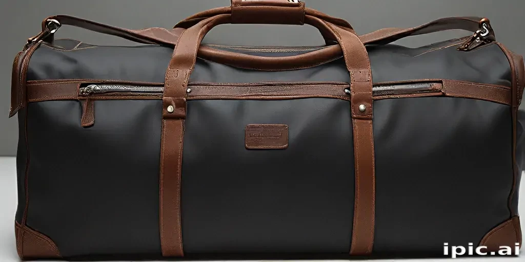 Stylish Dark Travel Bag with Leather Accents for Adventurers and Travelers