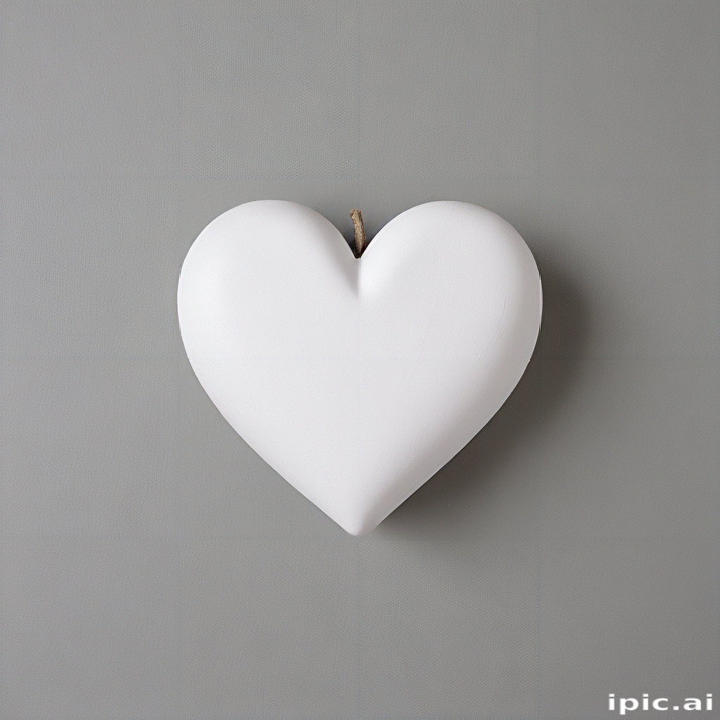 A Simple White Heart Sculpture Against a Soft Gray Background ...