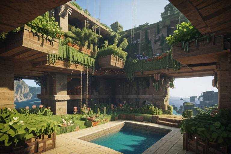 Minecraft hanging gardens