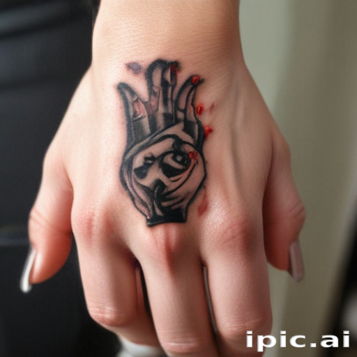 Intricate Tattoo Design of a Hand with Unique Artistic Elements