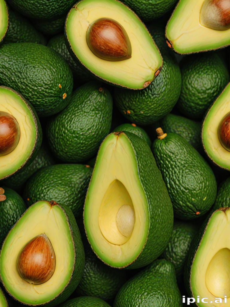 Freshly Cut Avocados Displaying Their Creamy Flesh and Nutty Pits