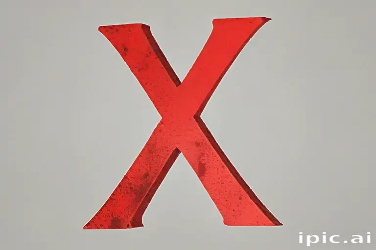 Bold Red Letter X Standing Out Against a Neutral Background
