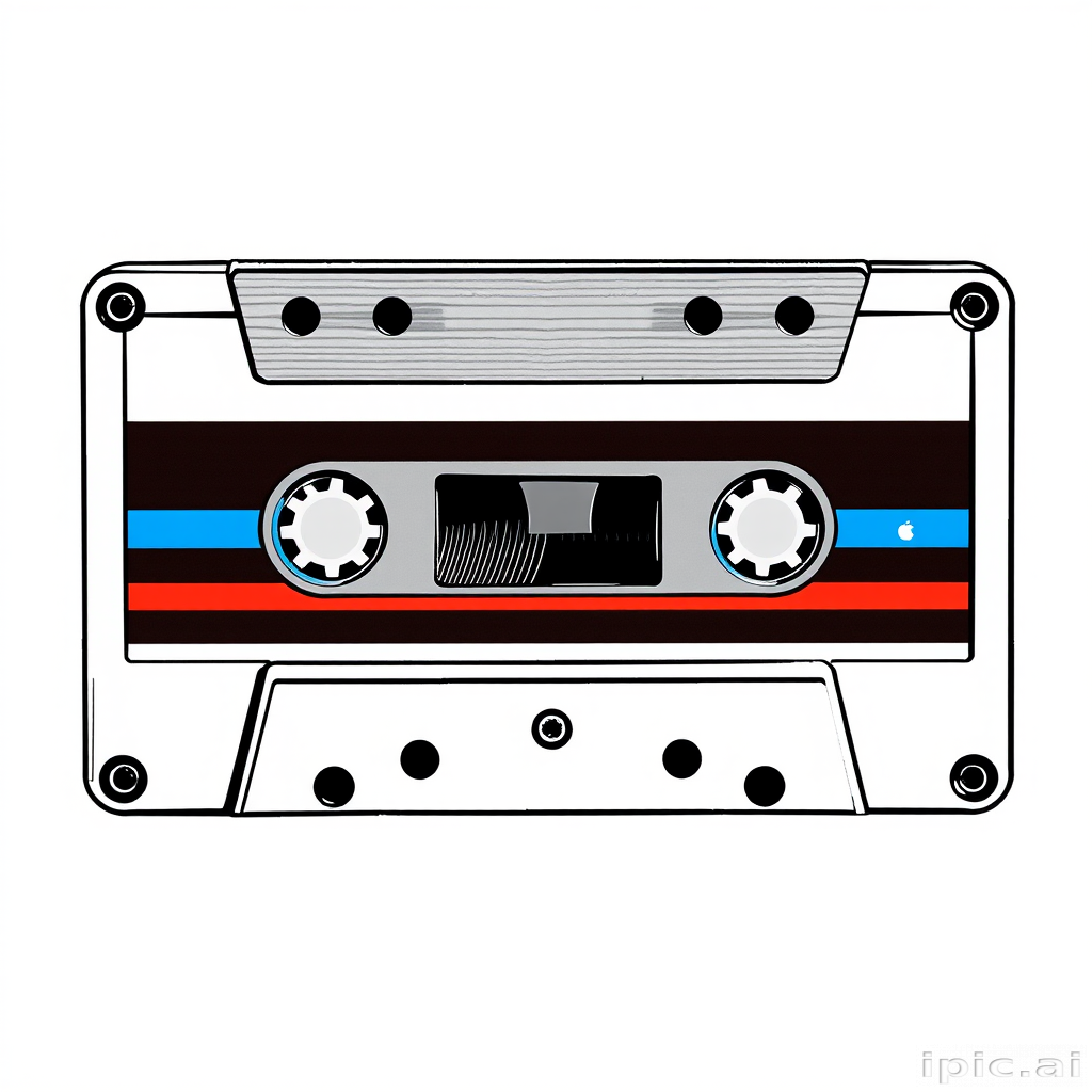 Vintage Audio Cassette Tape Featuring Iconic Apple Logo and Colorful ...