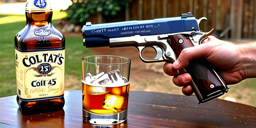 Challenging Choices: A Handgun Aimed at a Drink and Ice