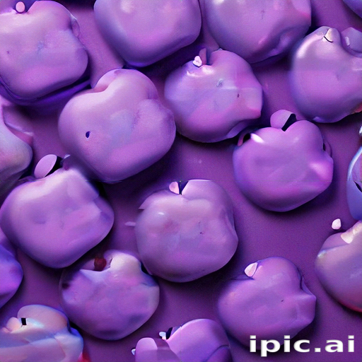 Vibrant Purple Apples Layered Together in an Artistic Display of Color