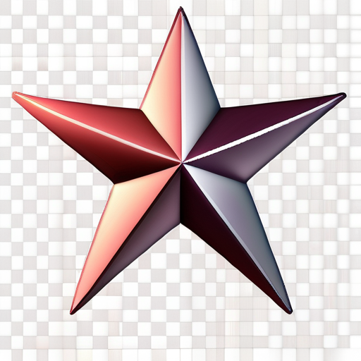 Three-Dimensional Star Design with Gradient Colors on a Transparent ...