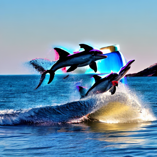 Dolphins pulling santa sleigh