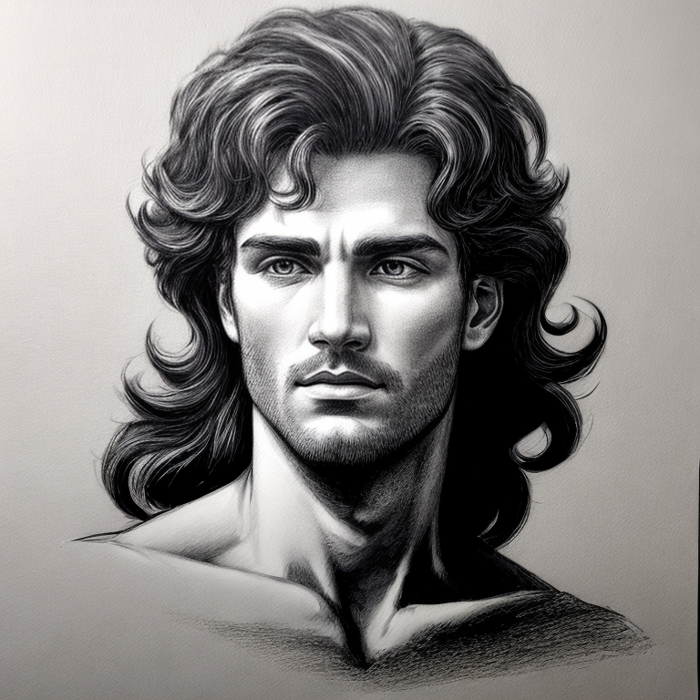 promethee greek god rock portrait art black and white