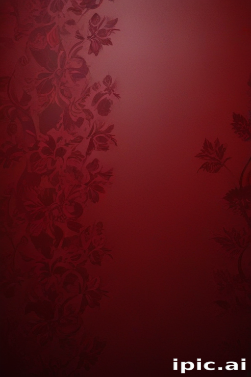 Elegant Red Wall Design Featuring Intricate Floral Patterns and Textures
