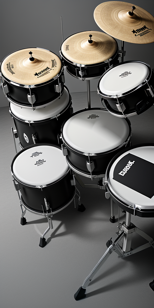 Dynamic Drum Set Arrangement Showcasing Various Drums and Cymbals in ...