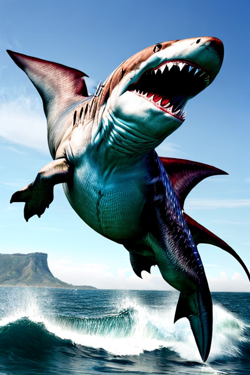 Sharkzilla, with spikes down its back, and dinasour/shark like ...