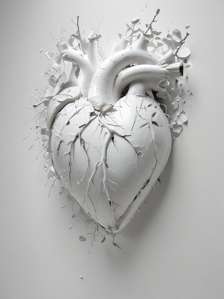 Fragmented Heart Sculpture Representing Love and Vulnerability Through ...