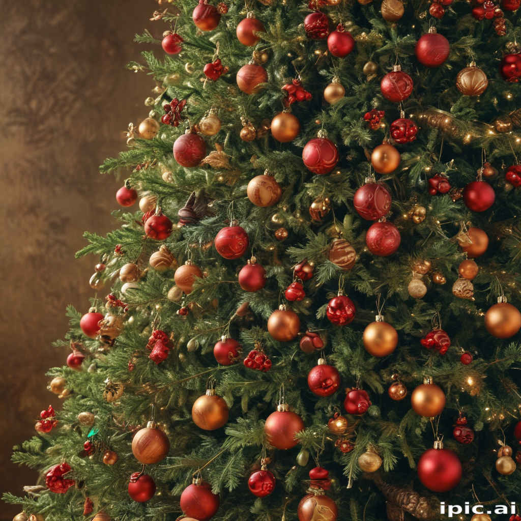 A Beautifully Decorated Christmas Tree Adorned with Festive Ornaments ...