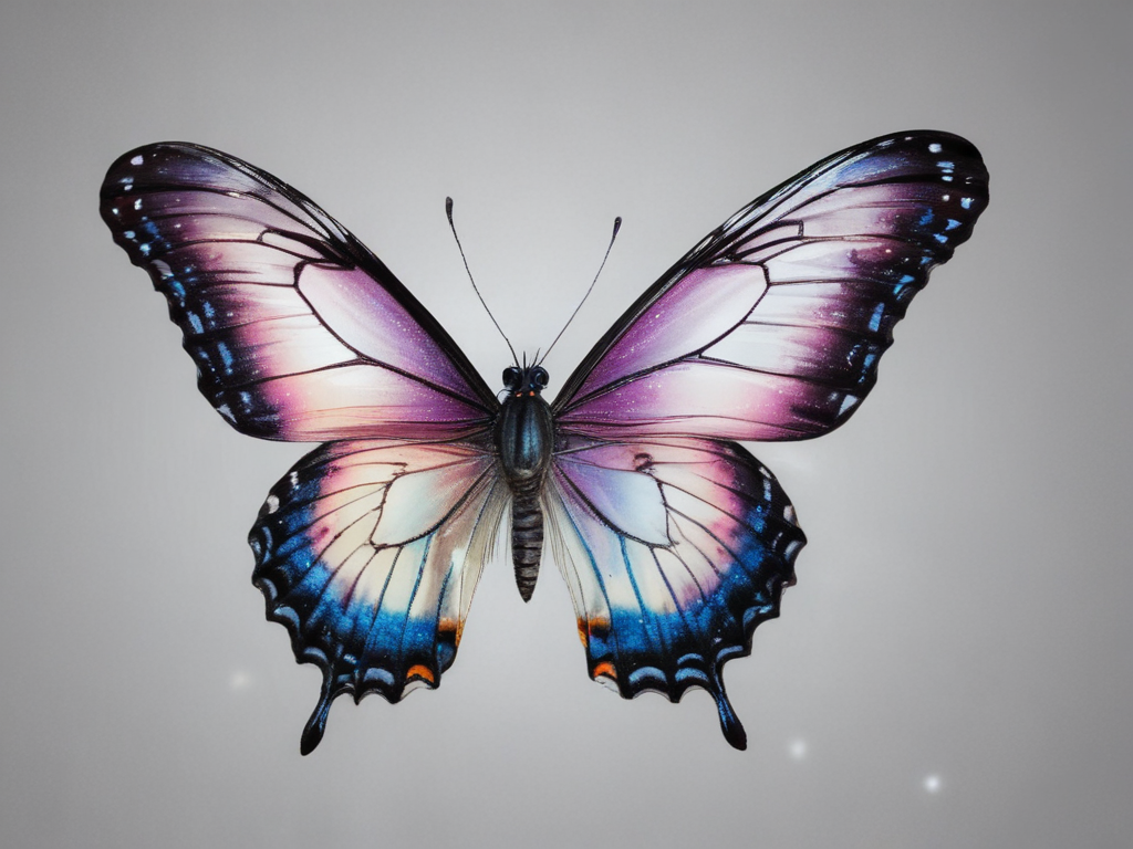Stunningly Vibrant Butterfly with Multicolored Wings Against a Soft ...