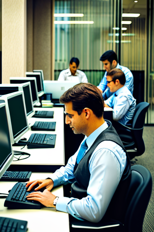 bank employees working on computers
