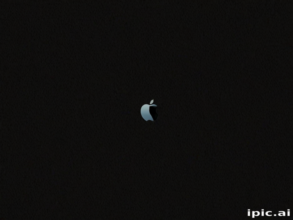 Apple Logo Glowing Against a Dark Background – Minimalist Design Concept