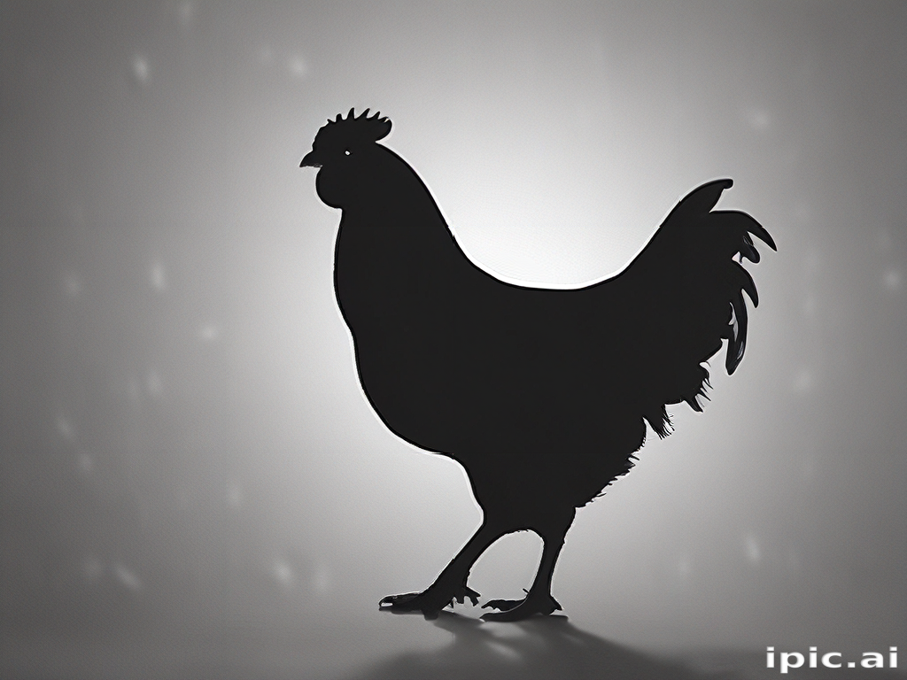 Elegant Silhouette of a Rooster Against a Softly Lit Background