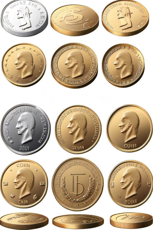 Collection of Various Coins Featuring Unique Designs and Distinctive ...